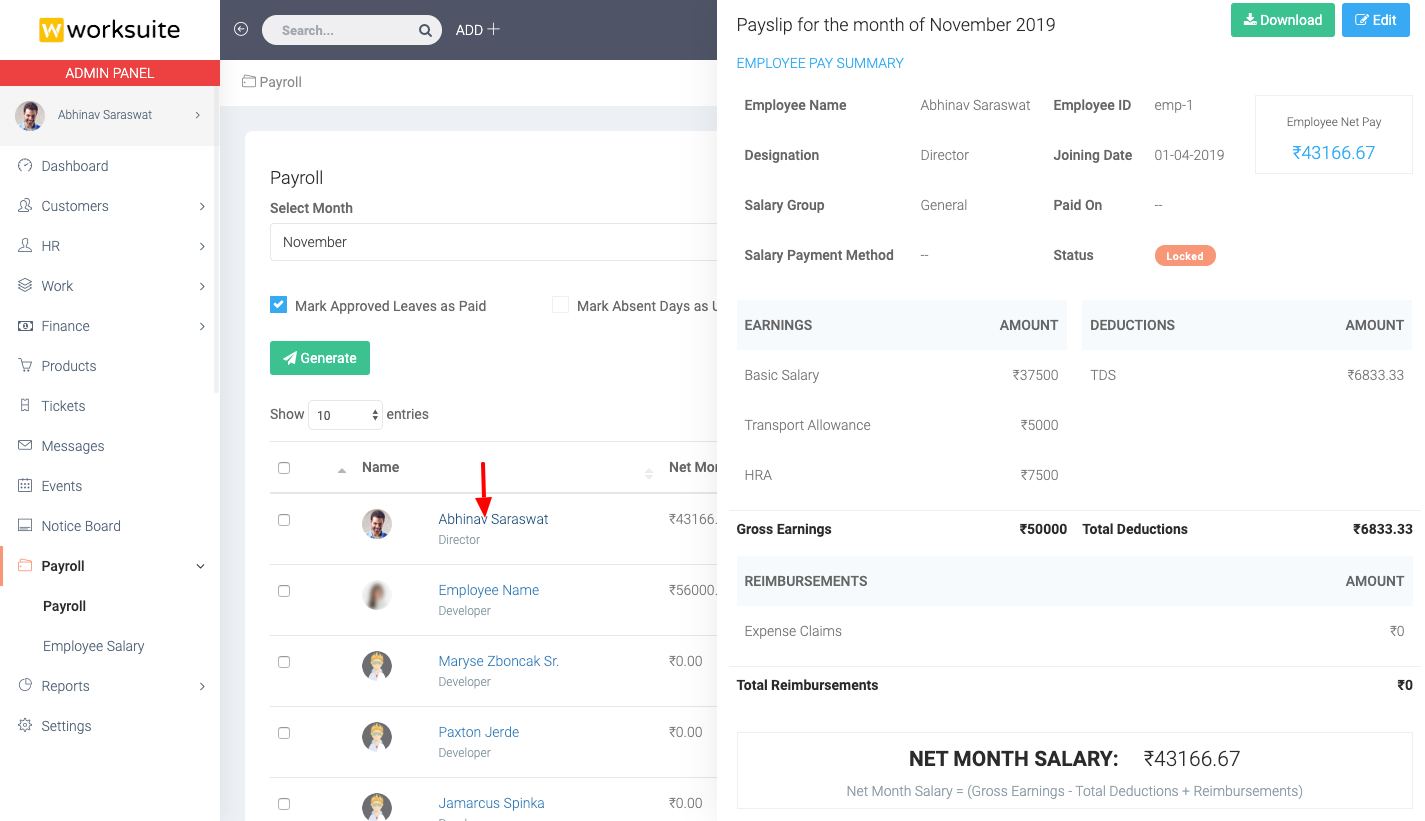 Worksuite - Payroll Module